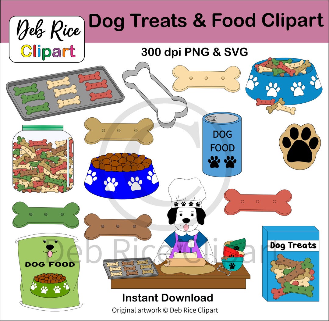 Dog Treats & Food Clipart Dog Treats Jar, Bone Cookie Cutter, Dog ...