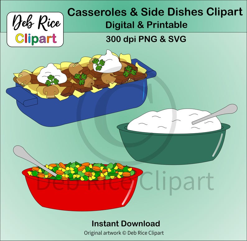Casseroles and Side Dishes Clipart Stroganoff, Harvard Beets ...