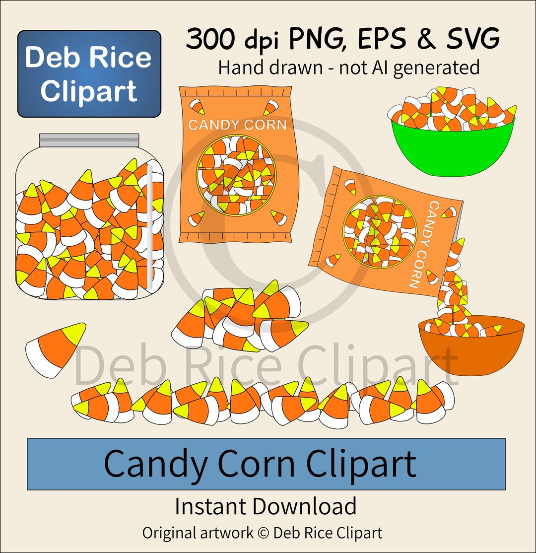 Candy Corn Clipart Candy Corn Jar, Candy Corn Line, Candy Corn Bag ...