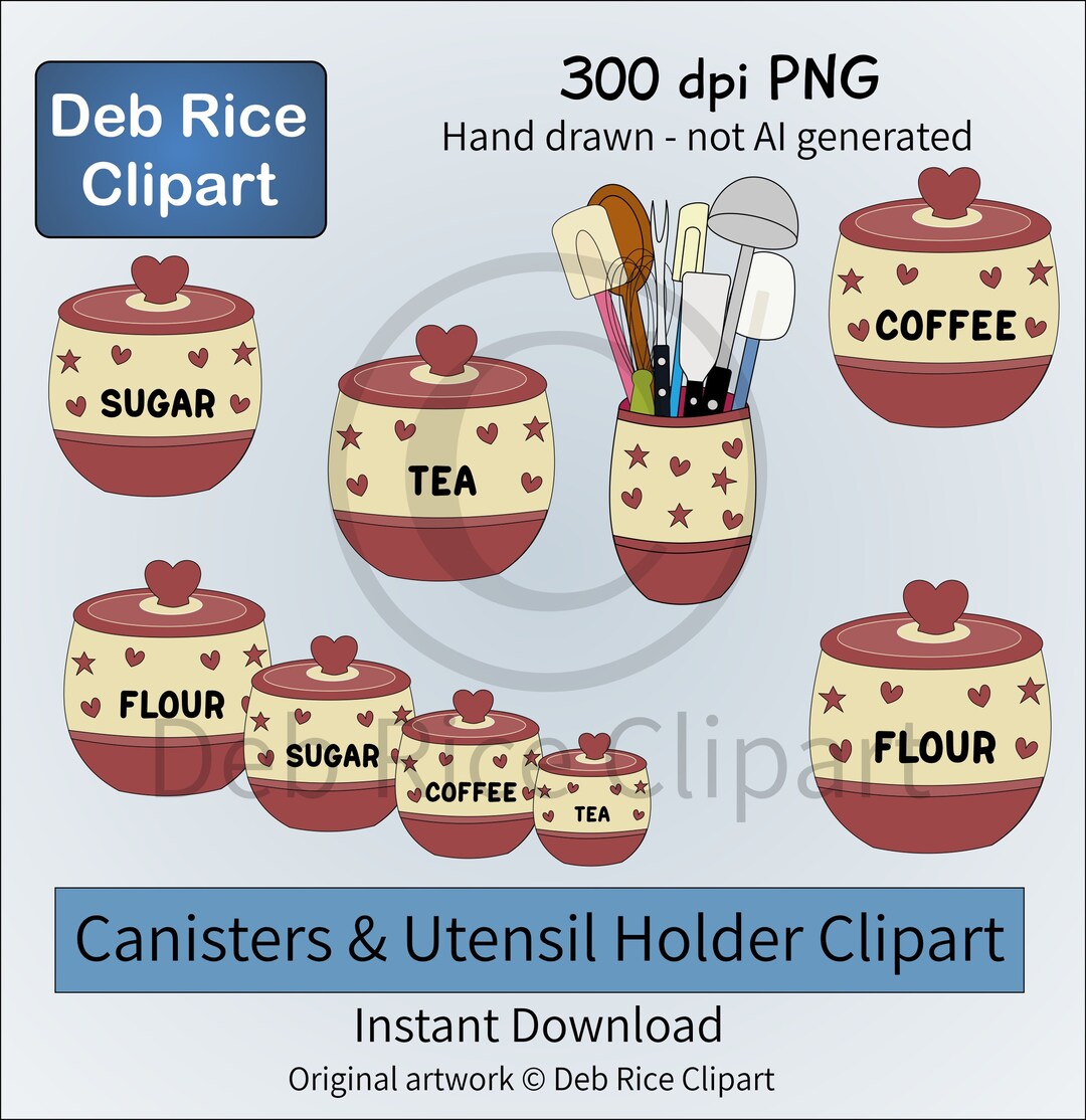 Canisters & Utensil Holder PNG Clipart Kitchen Canisters, Utensil ...