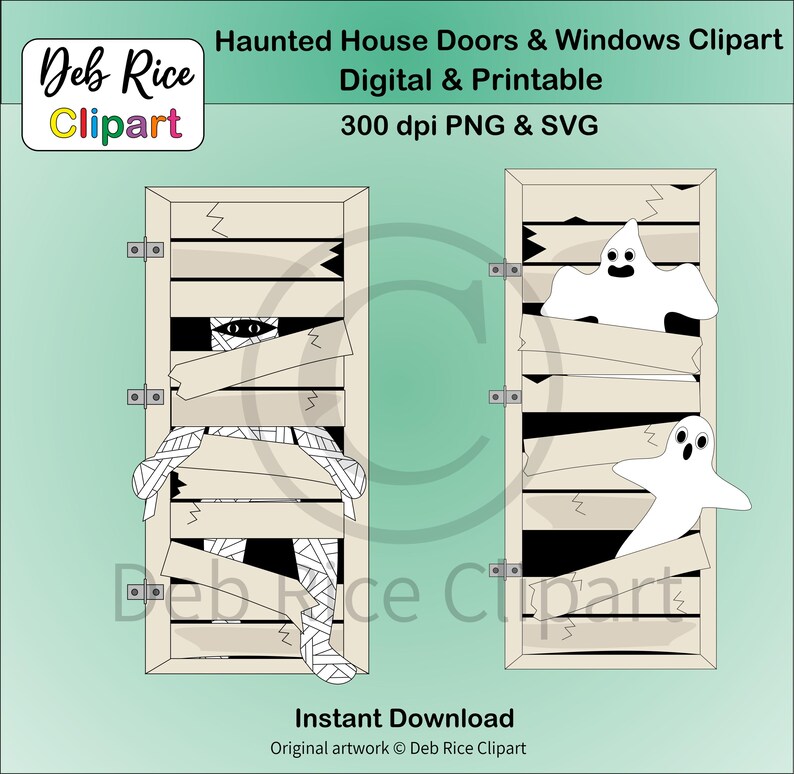 Haunted House Doors and Windows Clipart Witch Door, Werewolf Door ...