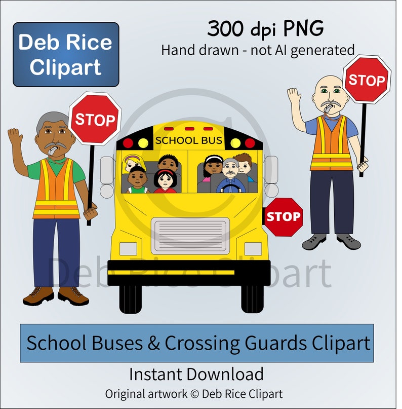 School Buses & Crossing Guards PNG Clipart Crossing Guards, Kids on ...