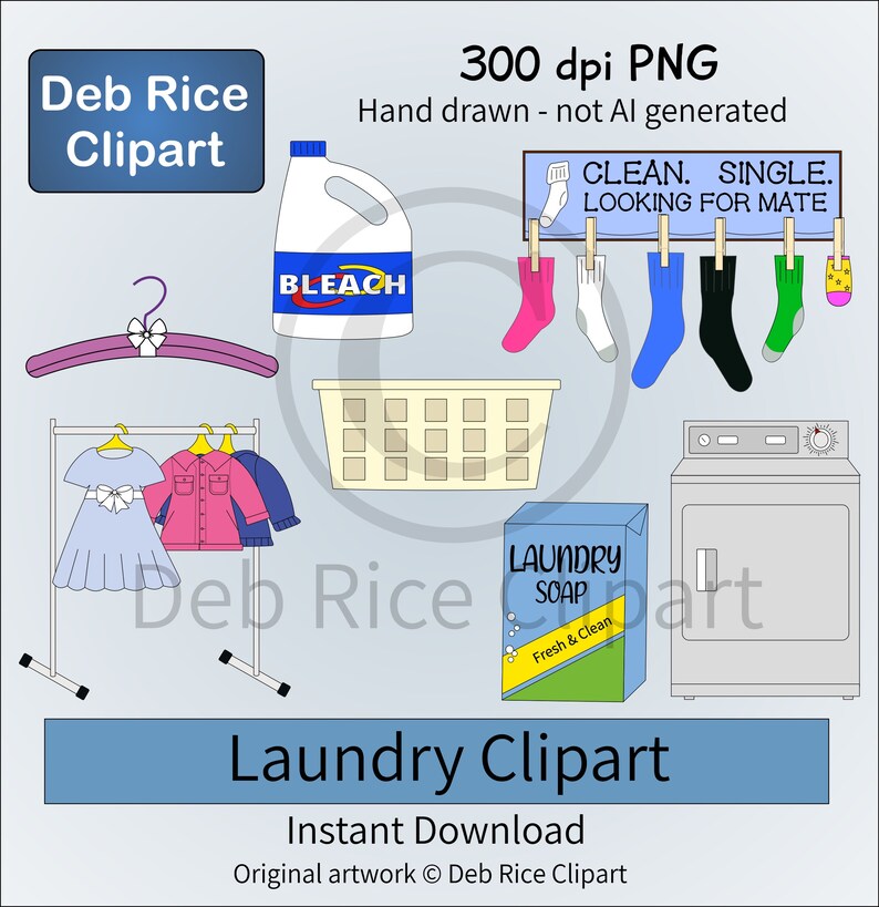 Laundry PNG Clipart Washer, Dryer, Iron, Clothespins, Bleach, Laundry ...