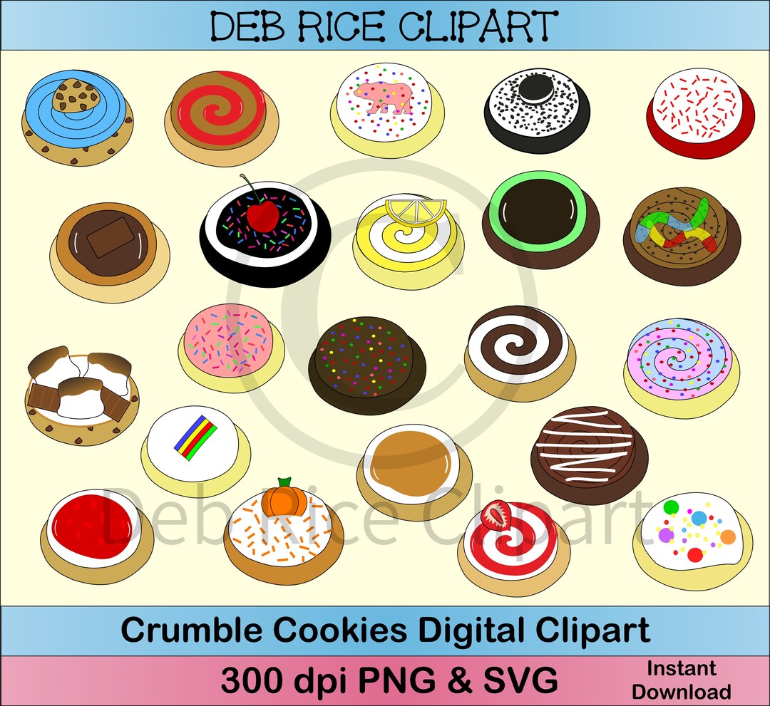 Crumble Cookies Digital Clipart suciedad, smore, azúcar, caramelo ...