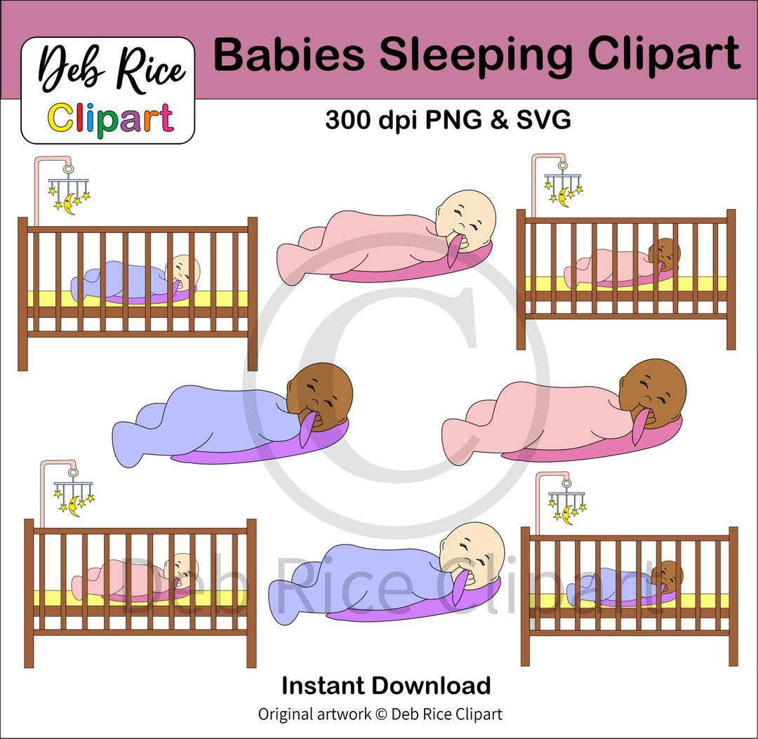 Babies Sleeping Clipart Babies Sleeping, Babies Sleeping in Crib, Baby ...