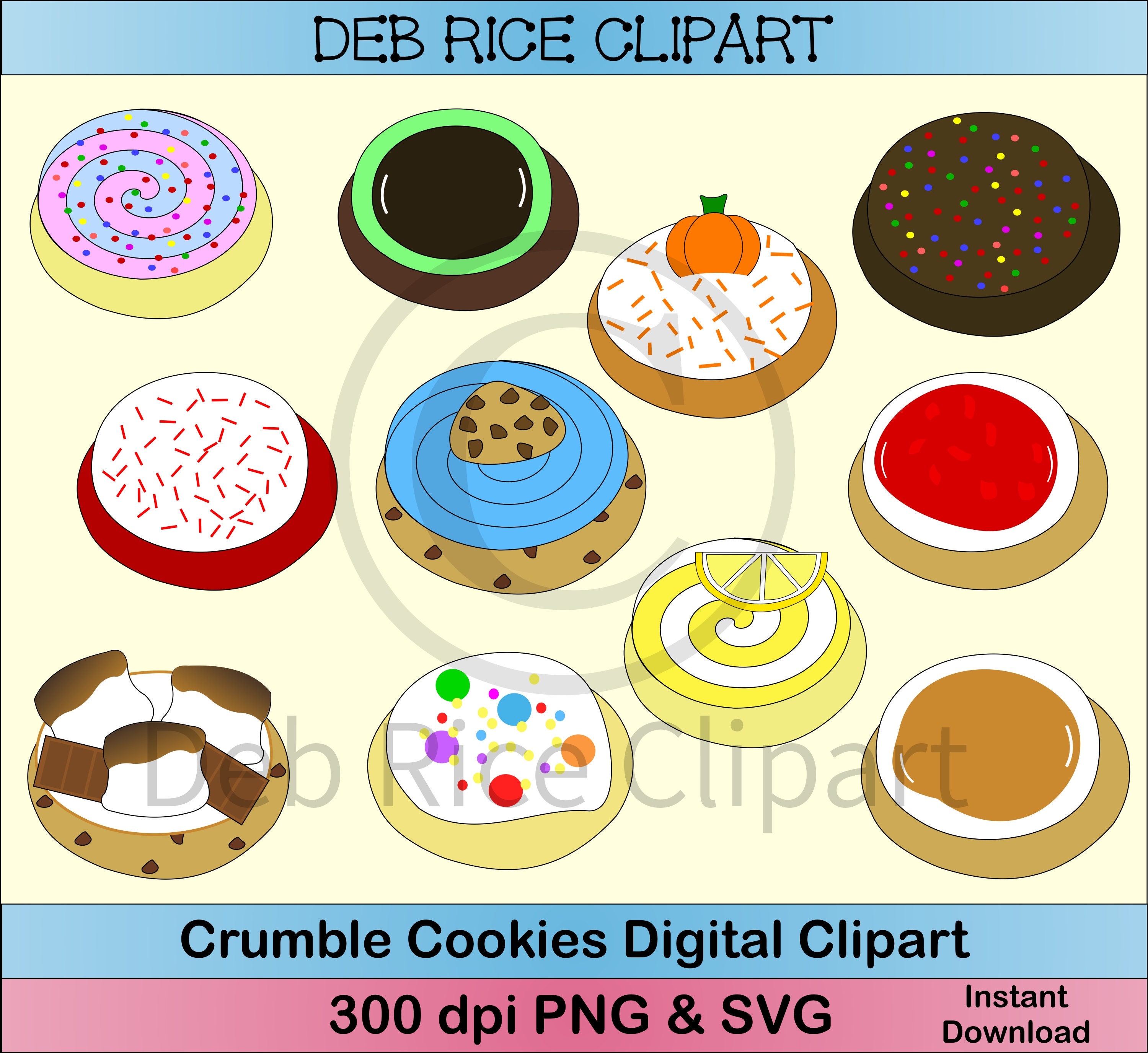 Crumble Cookies Digital Clipart suciedad, smore, azúcar, caramelo ...