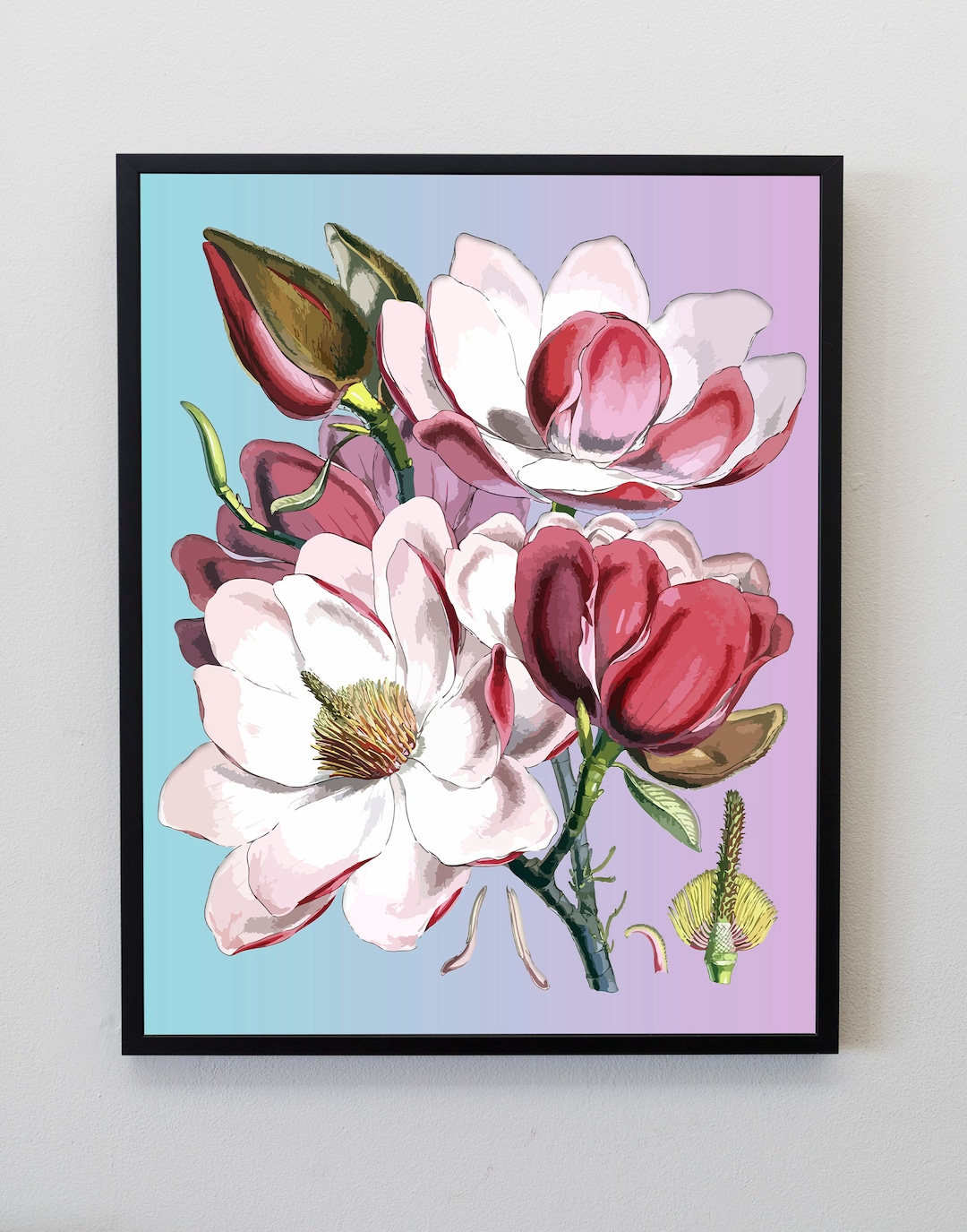 Magnolia Flower Poster - Etsy