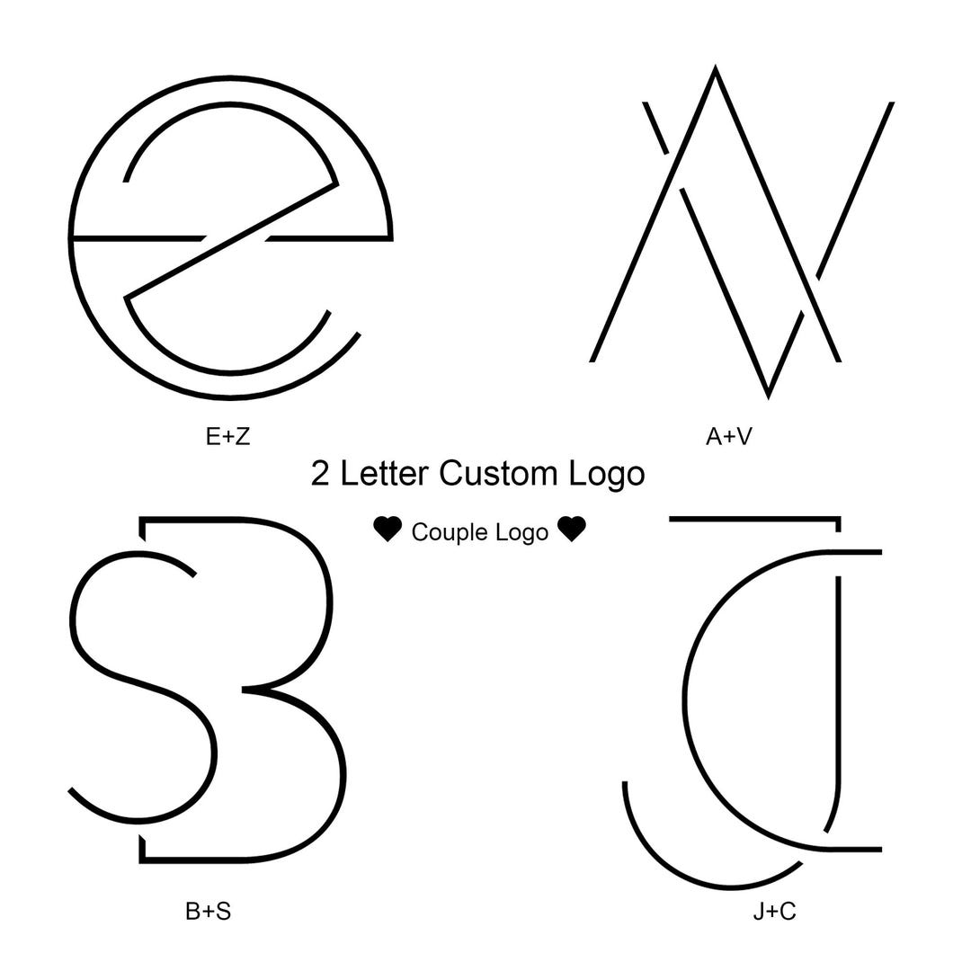 Two Letter Logo – Minimalist Monogram Tattoo Design, Custom Initials ...
