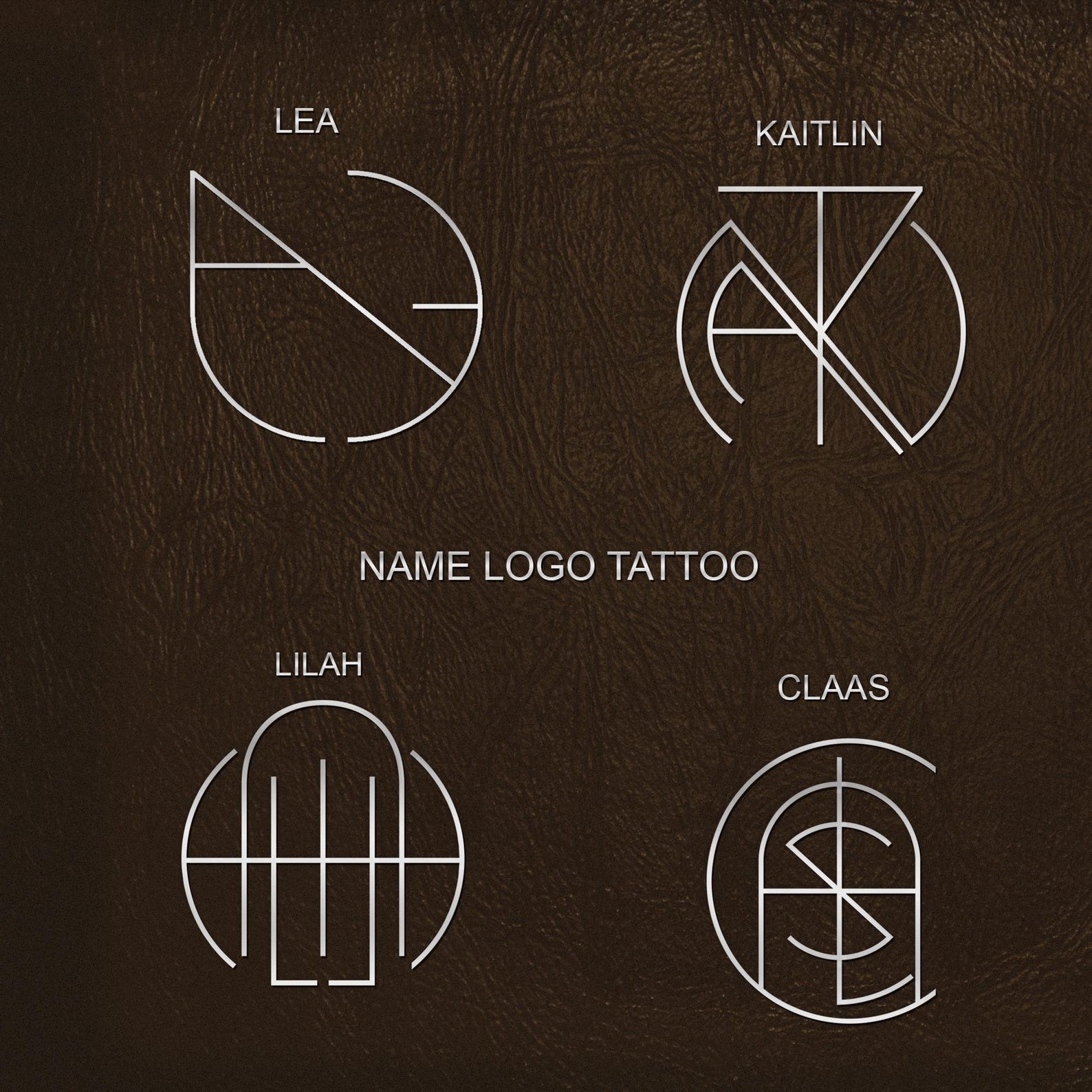 Custom Geometric Name Logo Design: Minimalist Tattoo Art - Etsy