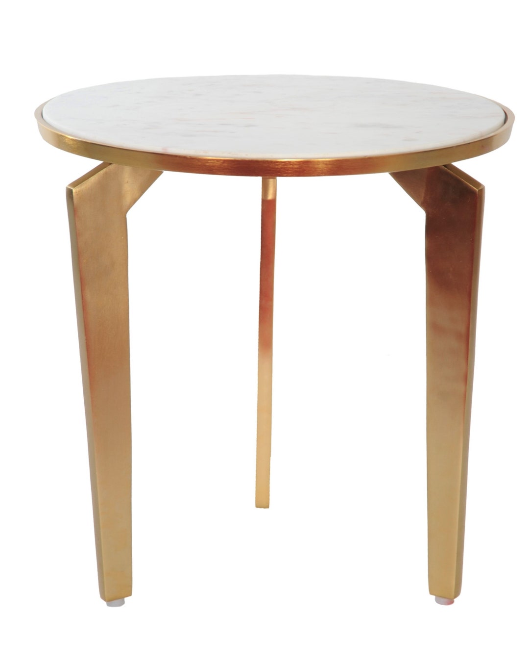 Marble Top Side Table With Gold Tone Base, Top Dia 17'' & H 18'' - Etsy UK
