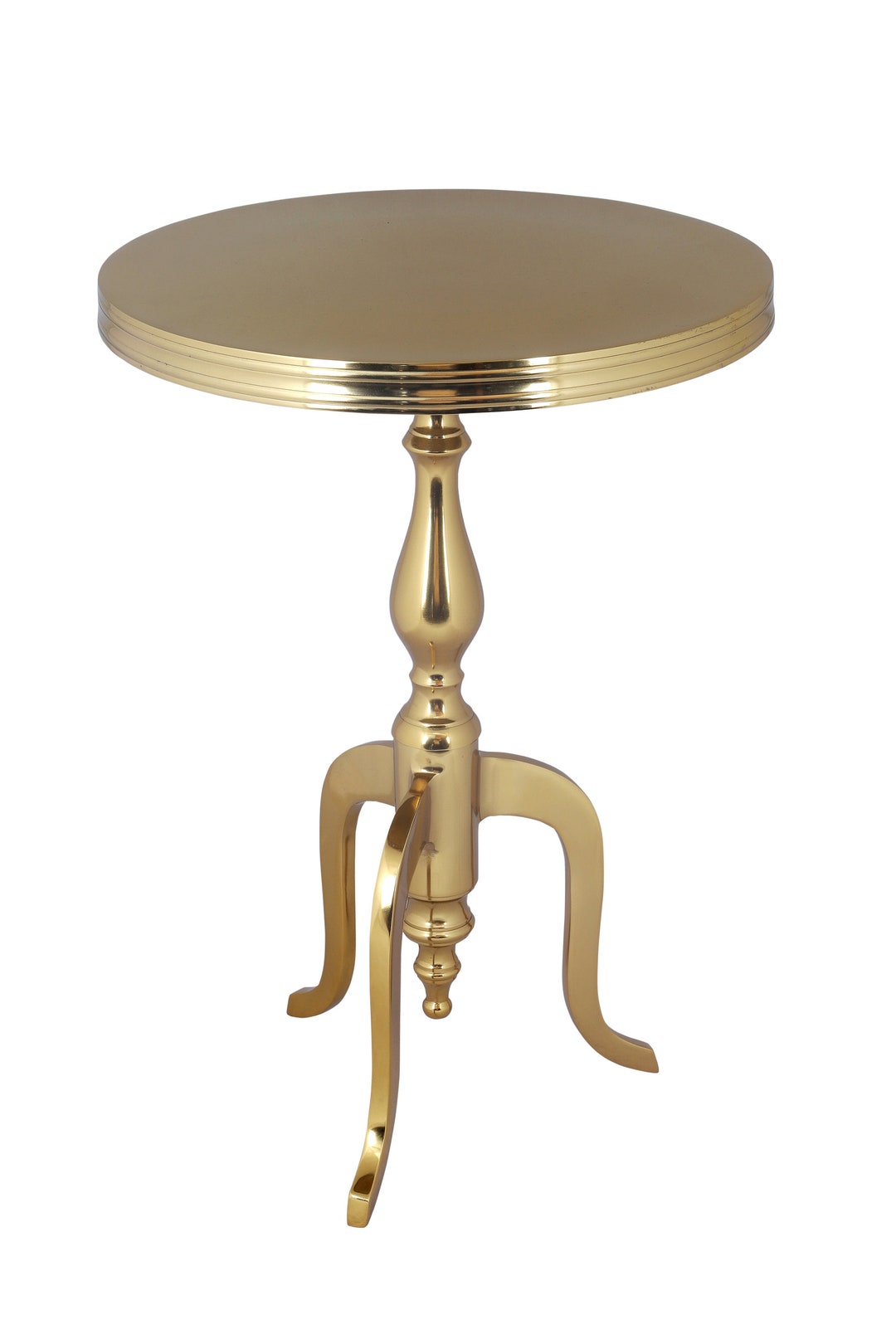 Table Made of Solid Metal in Gold Finish, Top Dia 15'' & H 21'' - Etsy UK