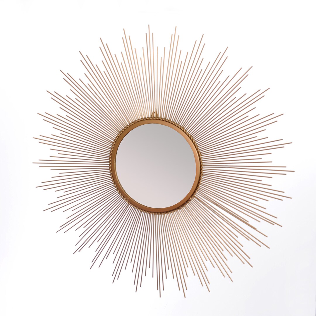 Large Sunburst Mirror 90cm in Aged Brass Finish - Etsy