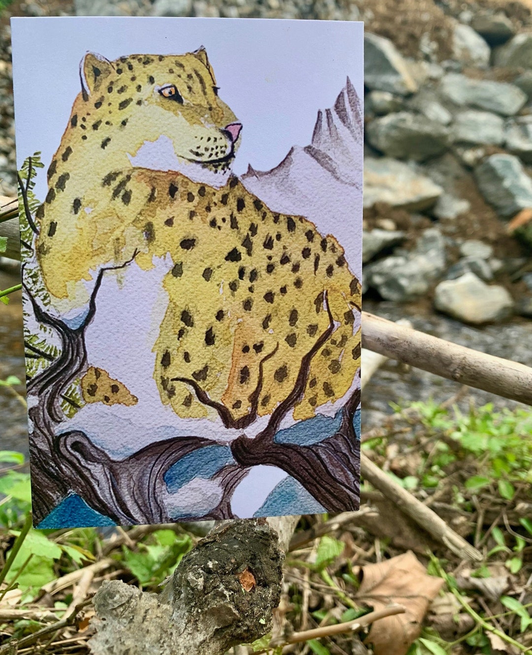 Snow Leopard, Greeting Card, Blank Inside - Etsy
