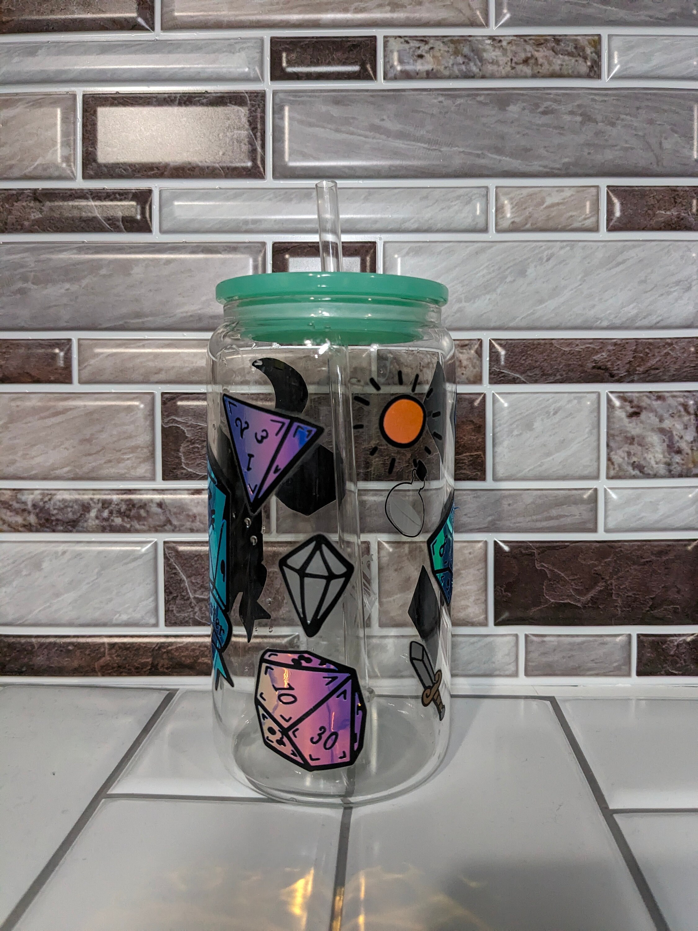 Dnd Dungeon Master Themed Vinyl Wrapped Glass Cup | Dnd Dungeon Master ...