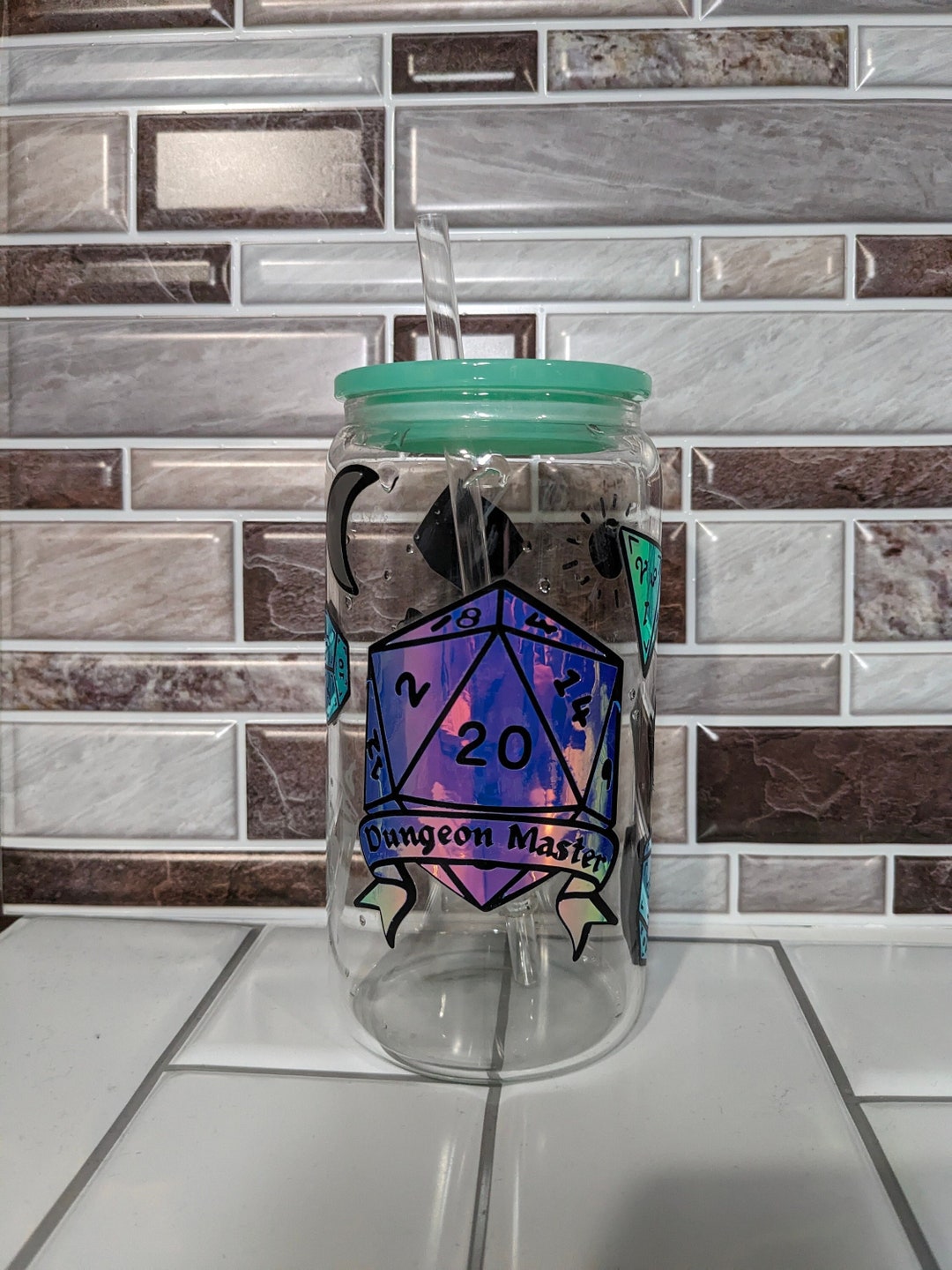 Dnd Dungeon Master Themed Vinyl Wrapped Glass Cup | Dnd Dungeon Master ...