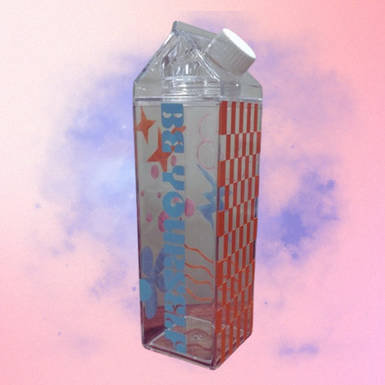 Vinyl Wrapped Plastic Milk Bottle, Cute Decorated Milk Bottle, Ready ...