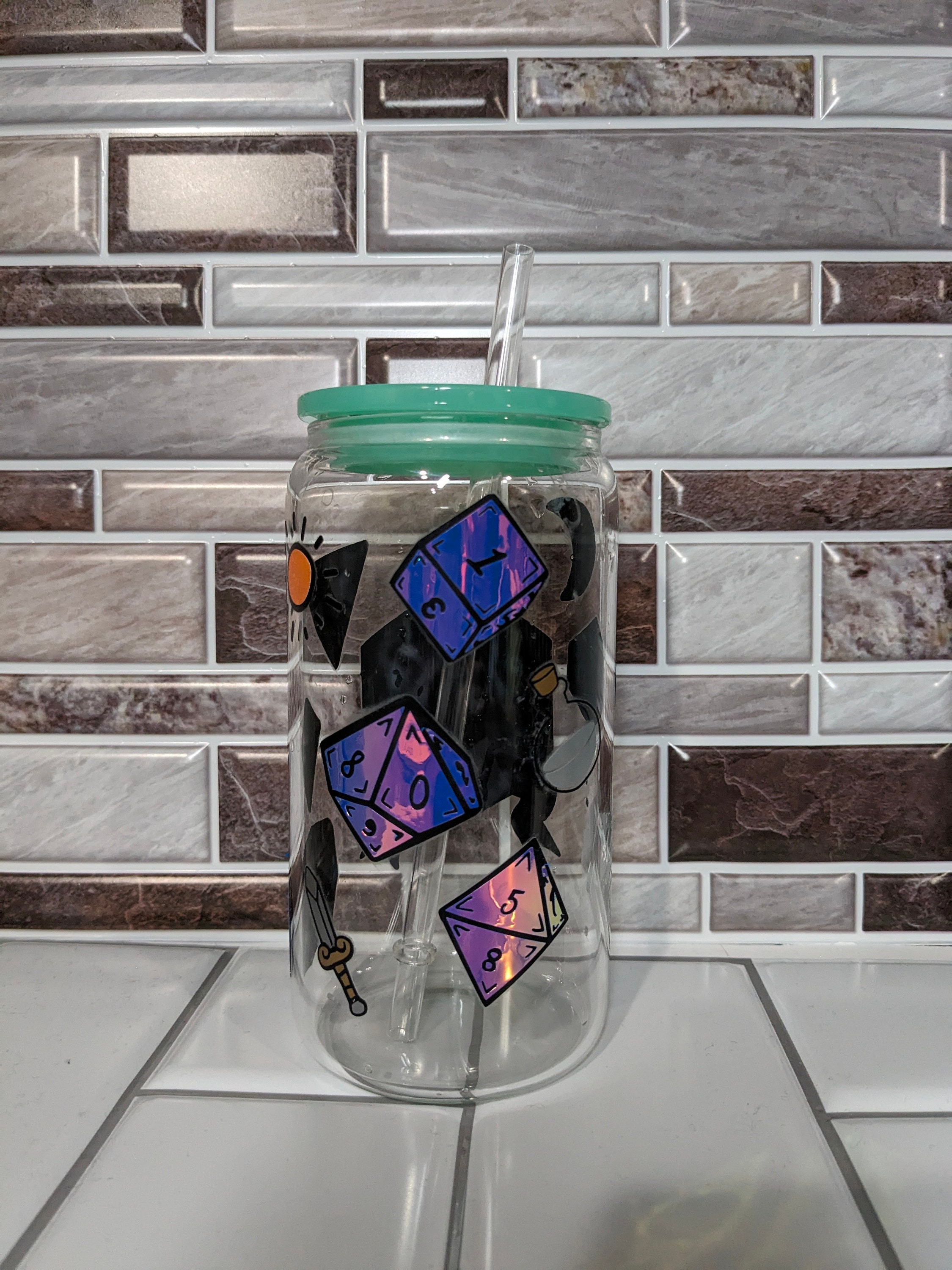 Dnd Dungeon Master Themed Vinyl Wrapped Glass Cup | Dnd Dungeon Master ...