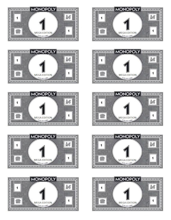 Monopoly Money Template Black And White