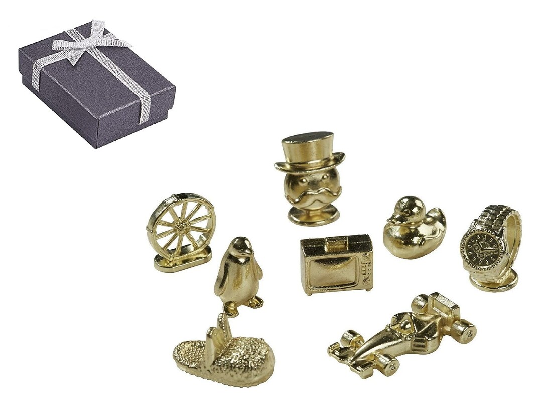Monopoly Gold Tokens and Gift Case Gold Playing Piece Duck Penguin ...