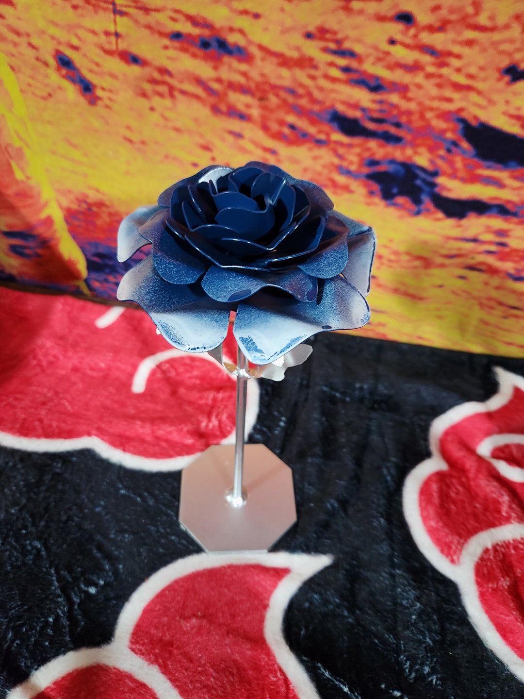 Metal Rose With Base - Etsy