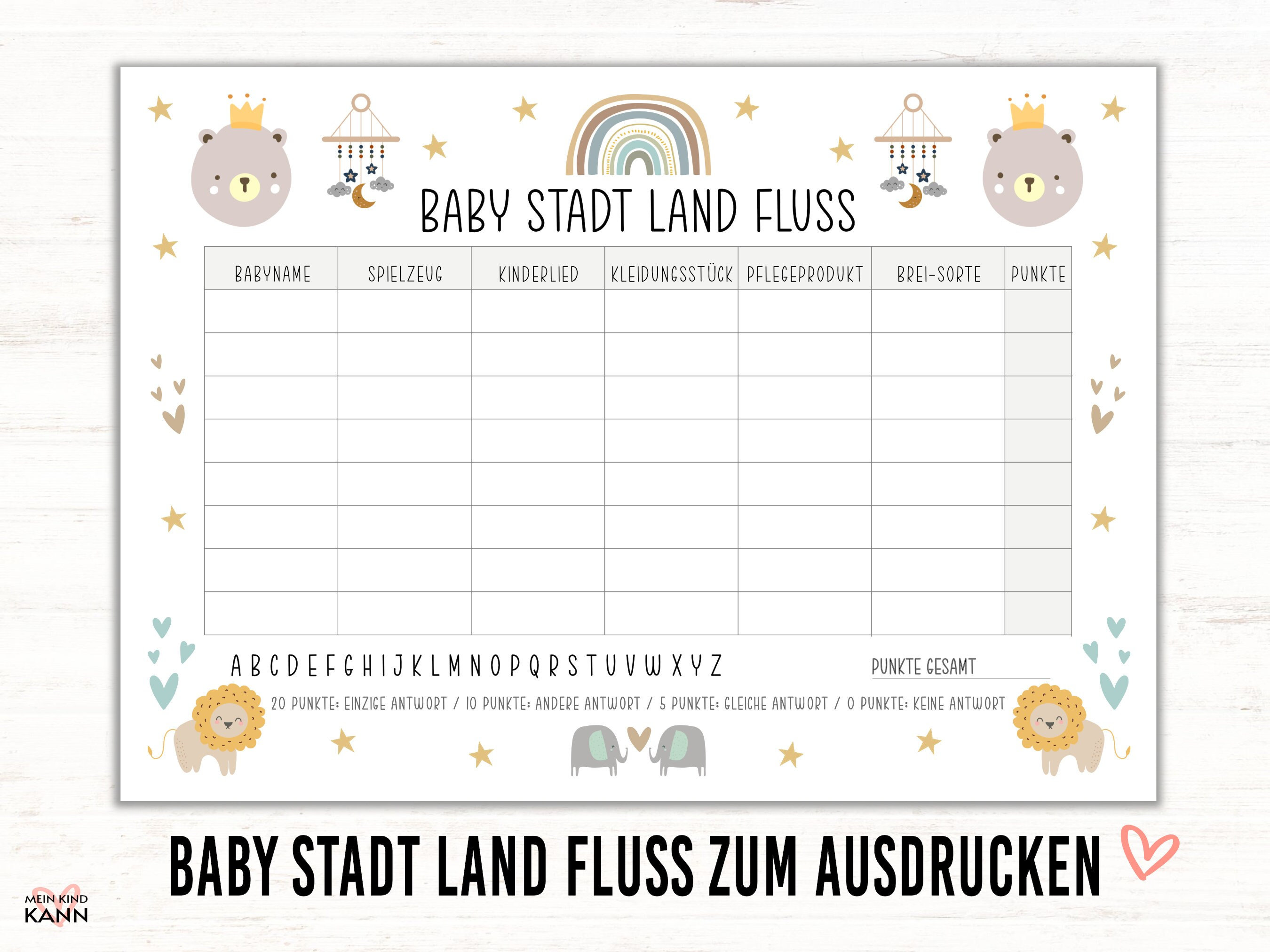 Stadt Land Fluss Fur Babyparty