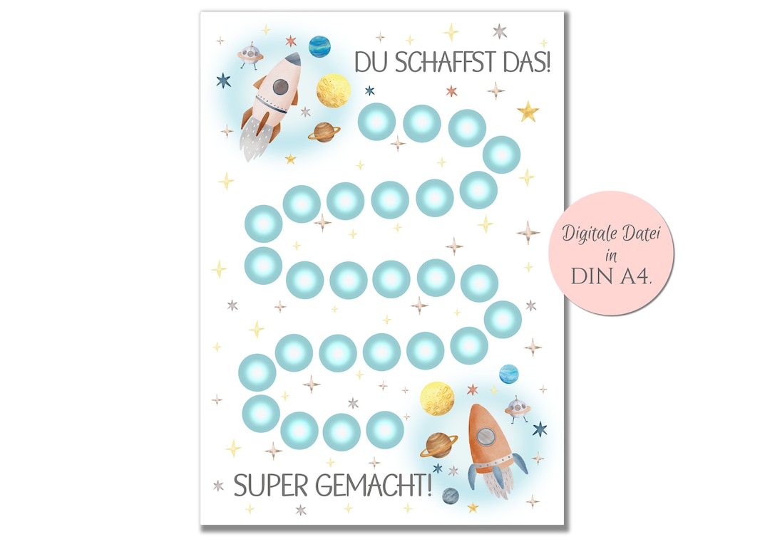 Outer Space Reward Board for Kids. Reward Card, Reward Plan, Reward ...