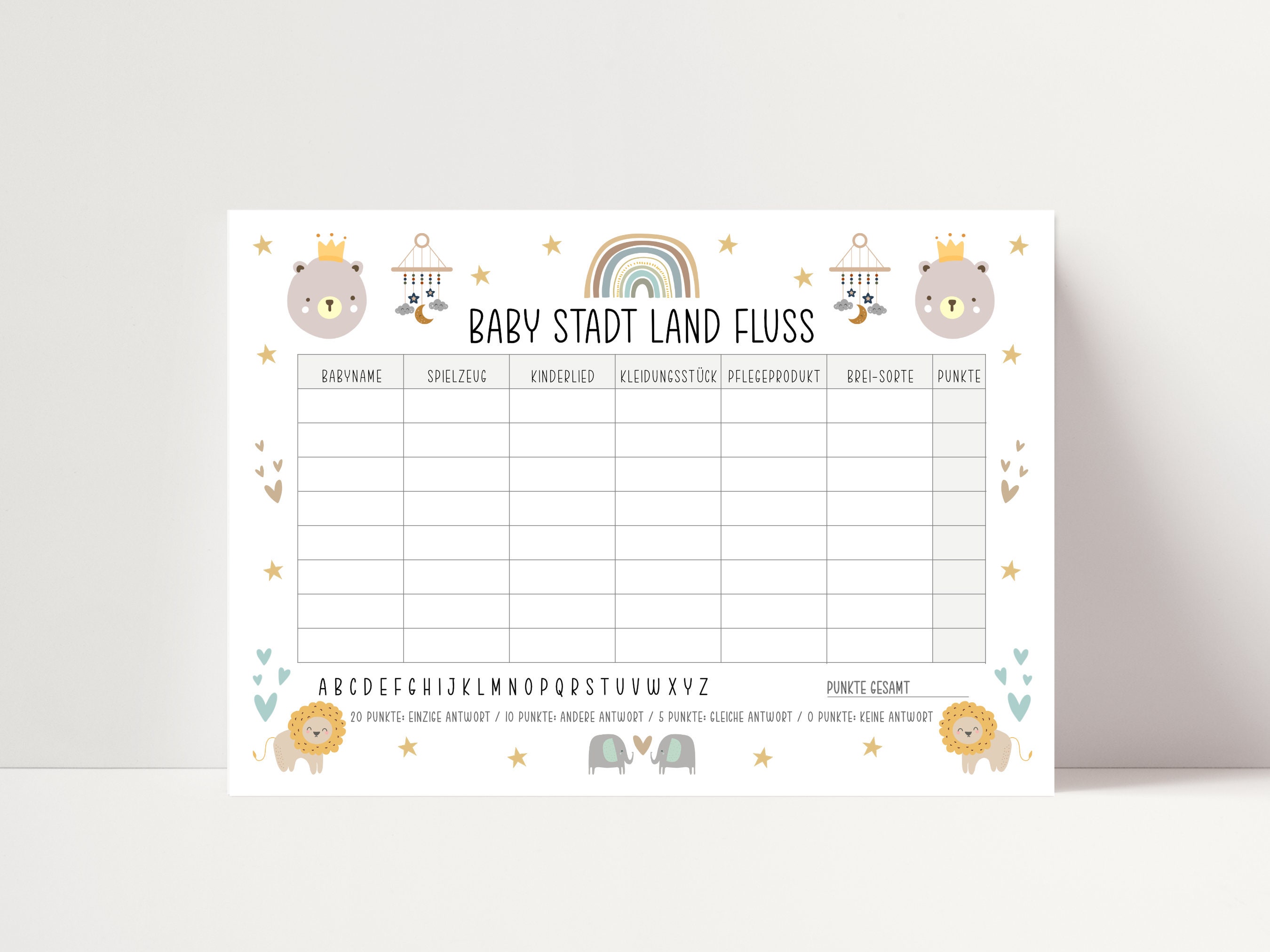 Stadt Land Fluss Fur Babyparty