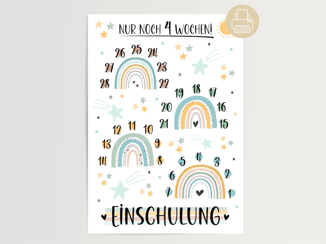 School Enrollment Countdown School Start 4 Weeks to First Day of School ...