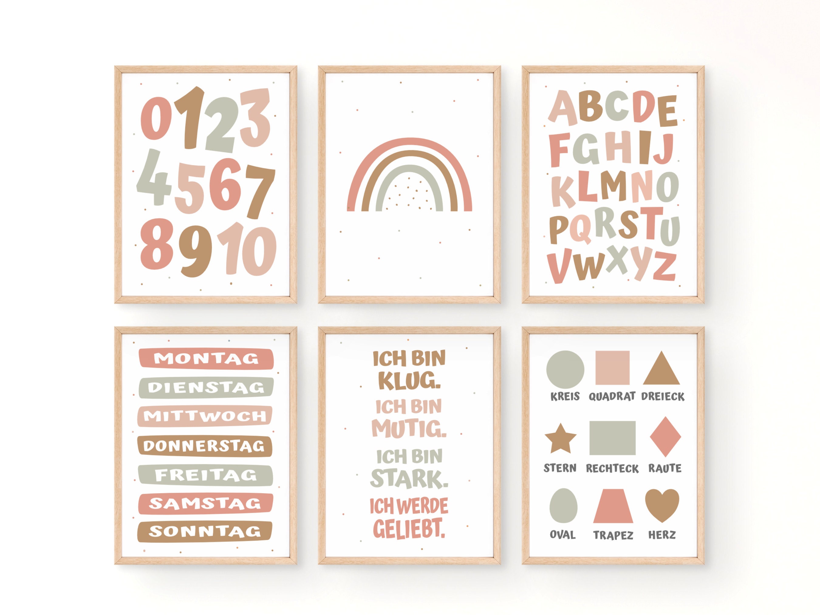 Learning Poster Children Set Boho Pastel Pink Poster - Etsy