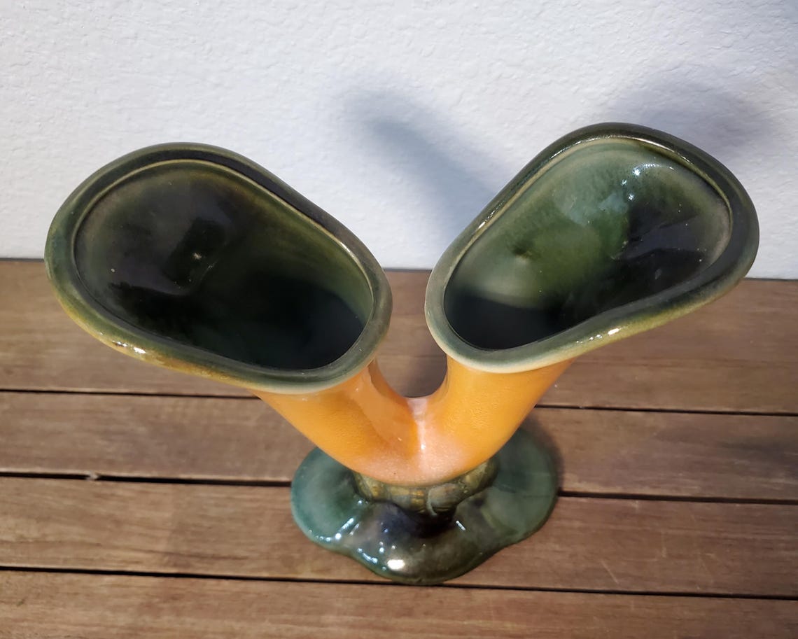 Hull Pottery Double Calla Lily Vase - Etsy