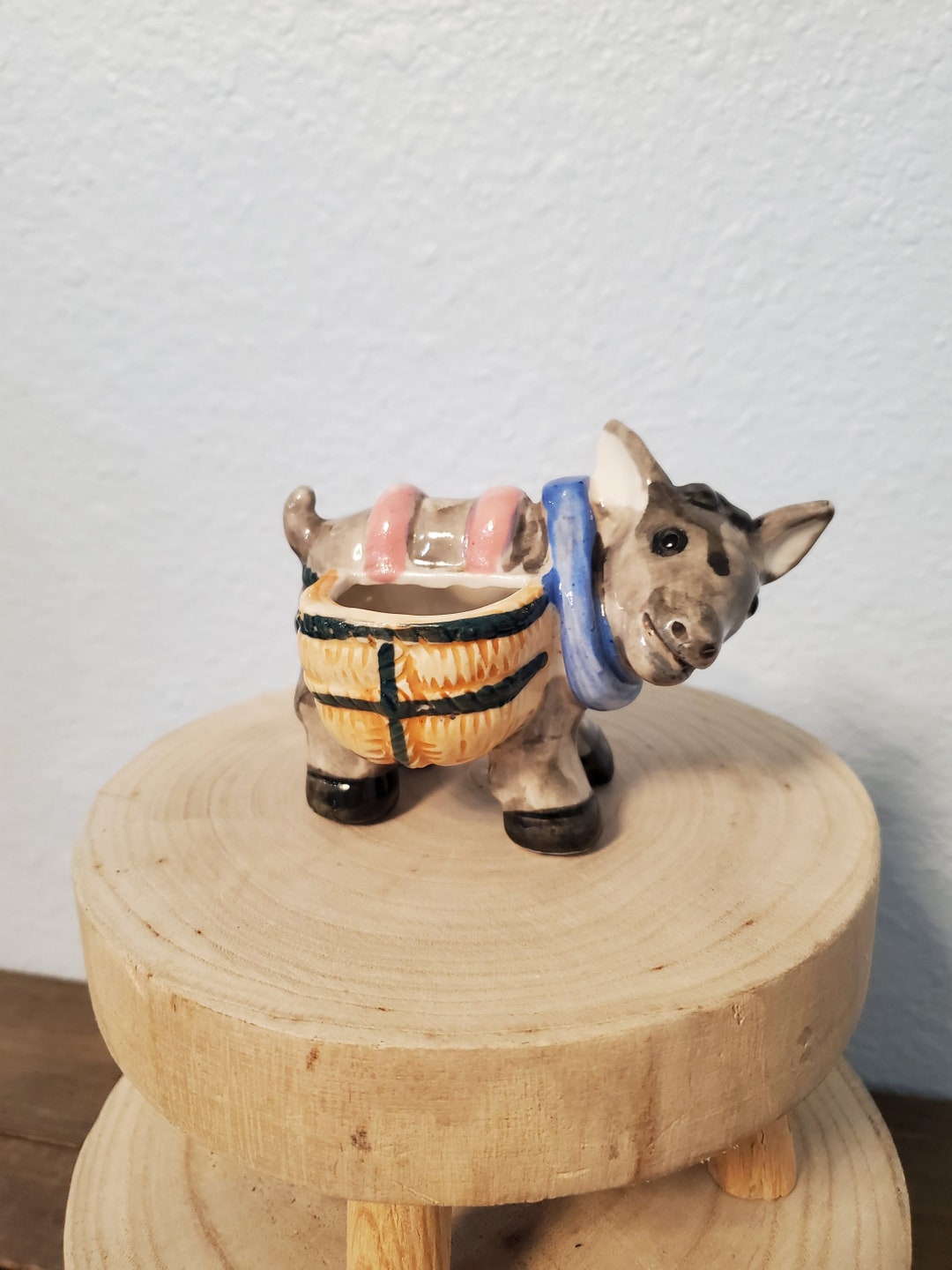 Vintage Made in Japan Donkey Double Planter - Etsy