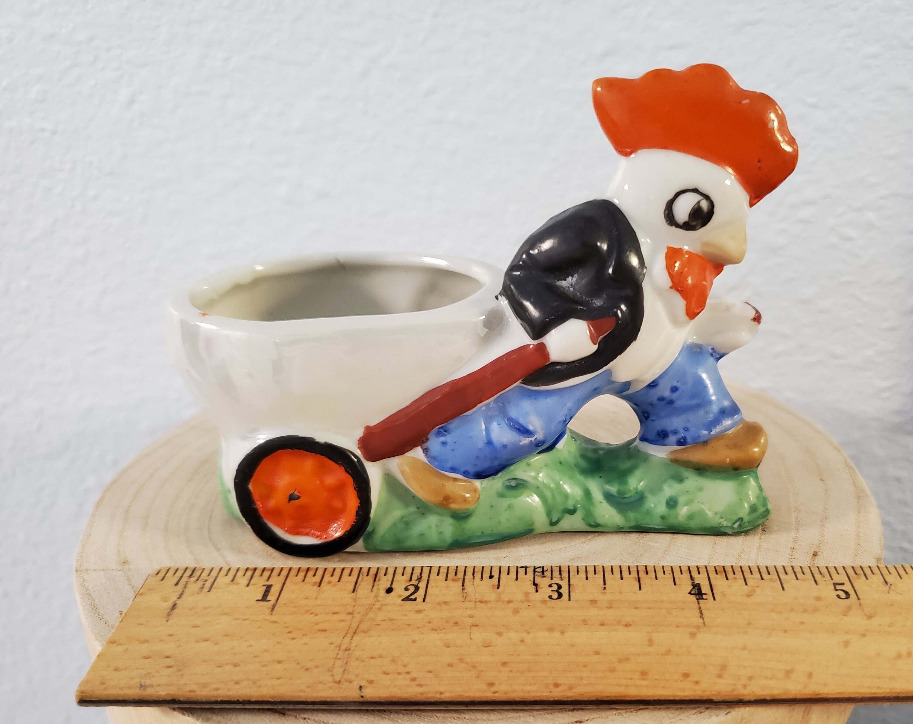 Vintage Japan Rooster Pulling Cart Planter - Etsy