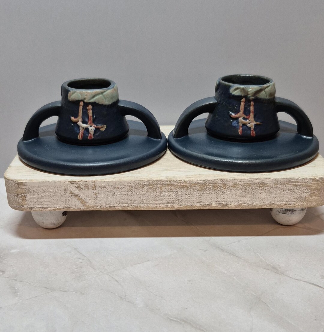 Roseville Pottery Fuchsia Candlestick Holder Set - Etsy