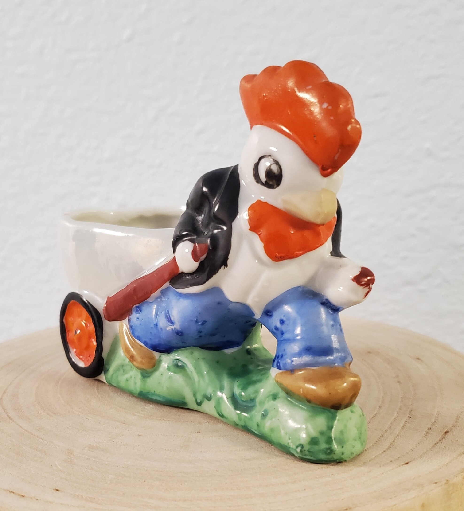 Vintage Japan Rooster Pulling Cart Planter - Etsy