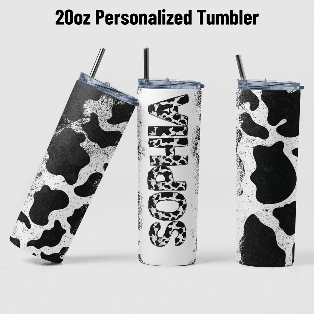 Personalized Cow Print Tumbler, Custom Cow Print Tumbler, Cow Print ...