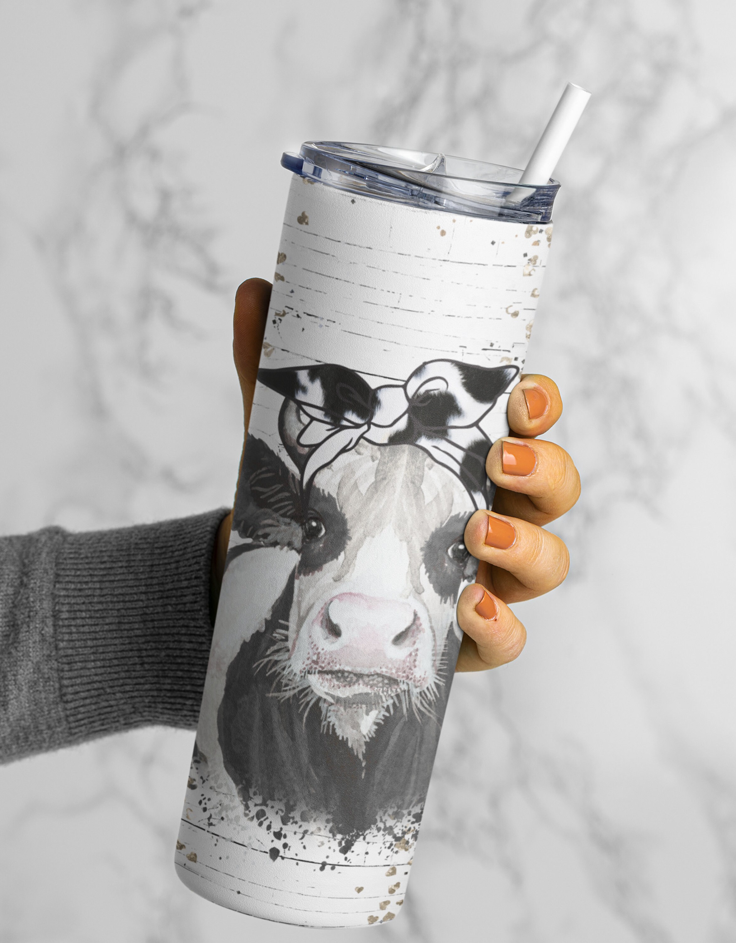 Cow Print With Cow Face 20oz Tumbler, Cute Cow Print Tumbler, Country ...