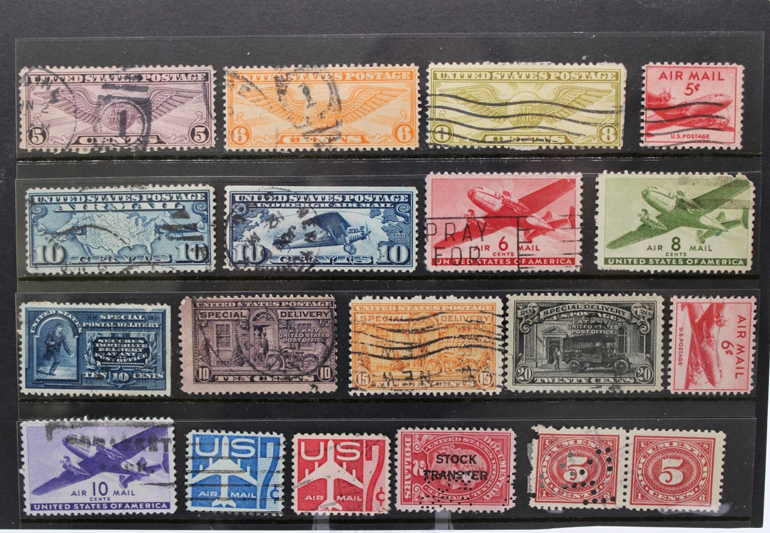 Old US Stamps, Back of Book Mixed Collection Scott # C7-C60, E4-E14 and ...