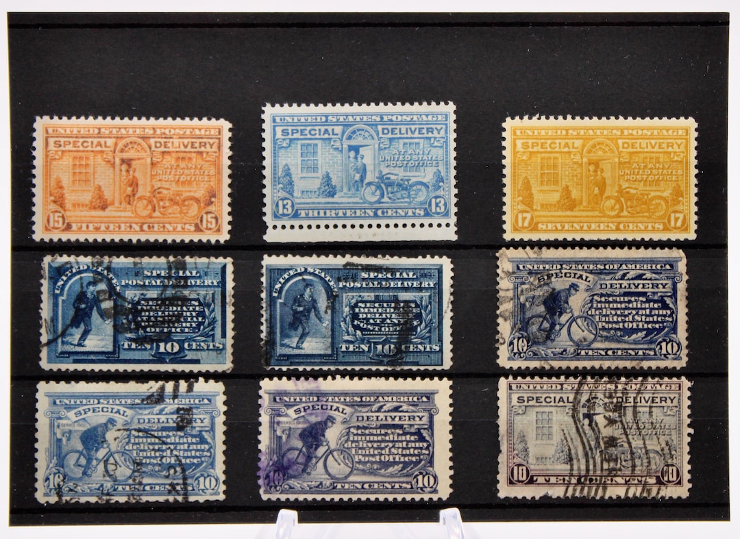 Old US Stamps, 1880s Special Delivery Postage Stamps, BOB Scott #E1-E18 ...