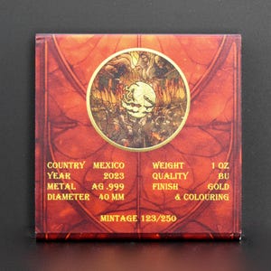 2023 Mexican Libertad - HELL, 24K Gold Gilded & Colorized 1 Oz .999 ...