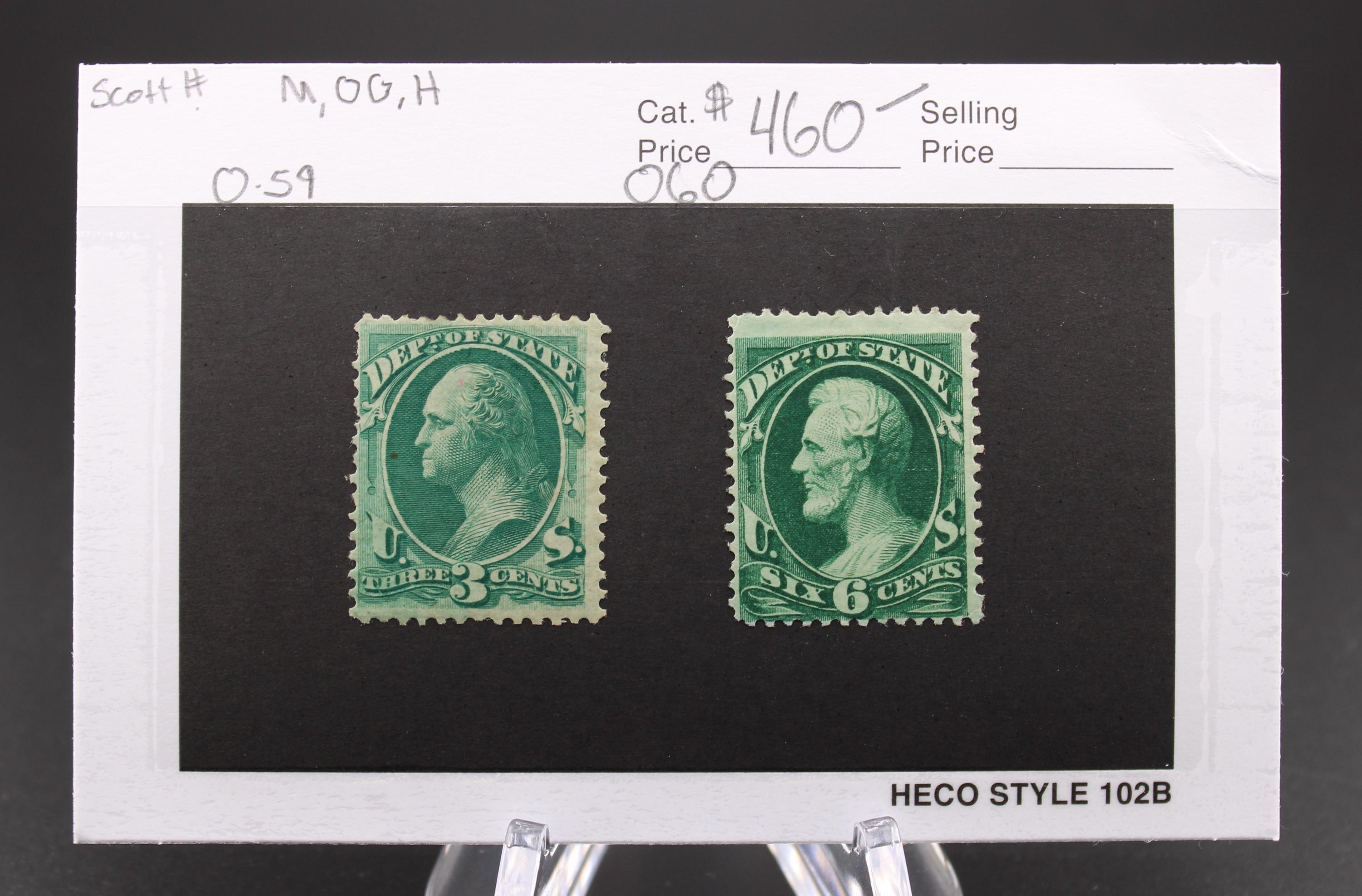Old US Stamps, 1873 Department of State, Scott #O59 Washington 3 Cent ...