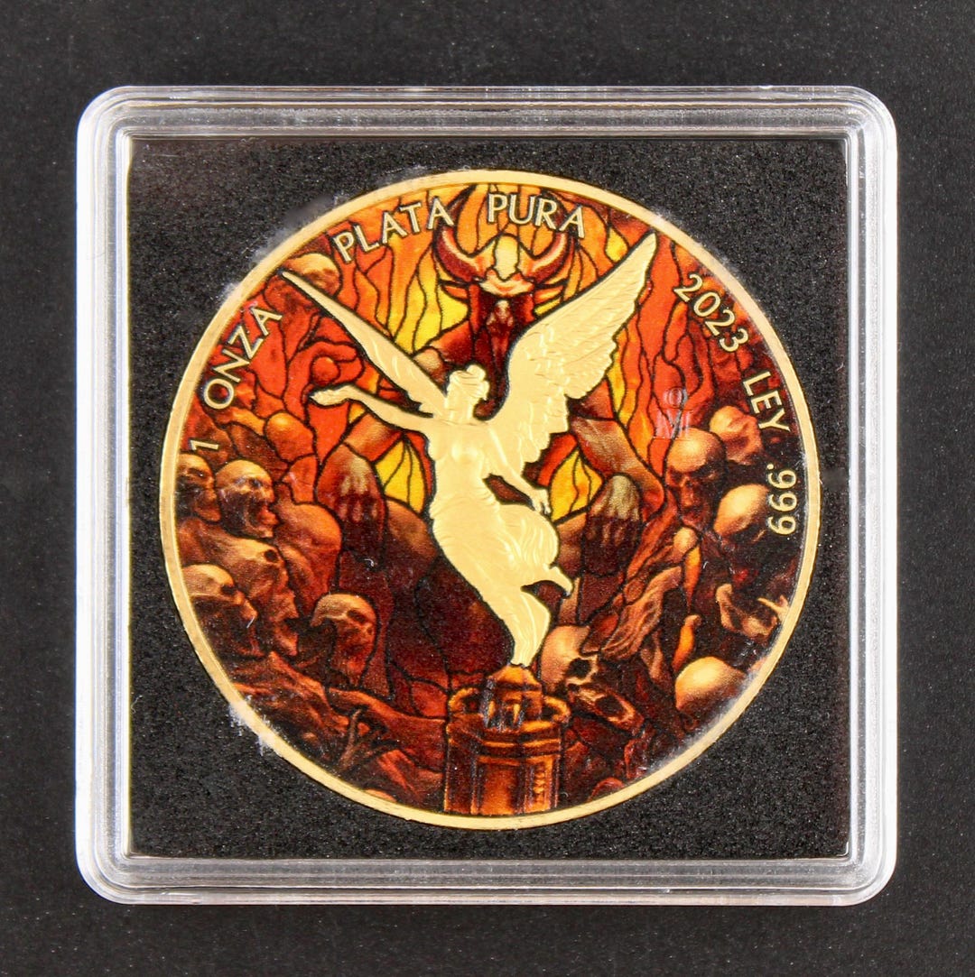 2023 Mexican Libertad - HELL, 24K Gold Gilded & Colorized 1 Oz .999 ...