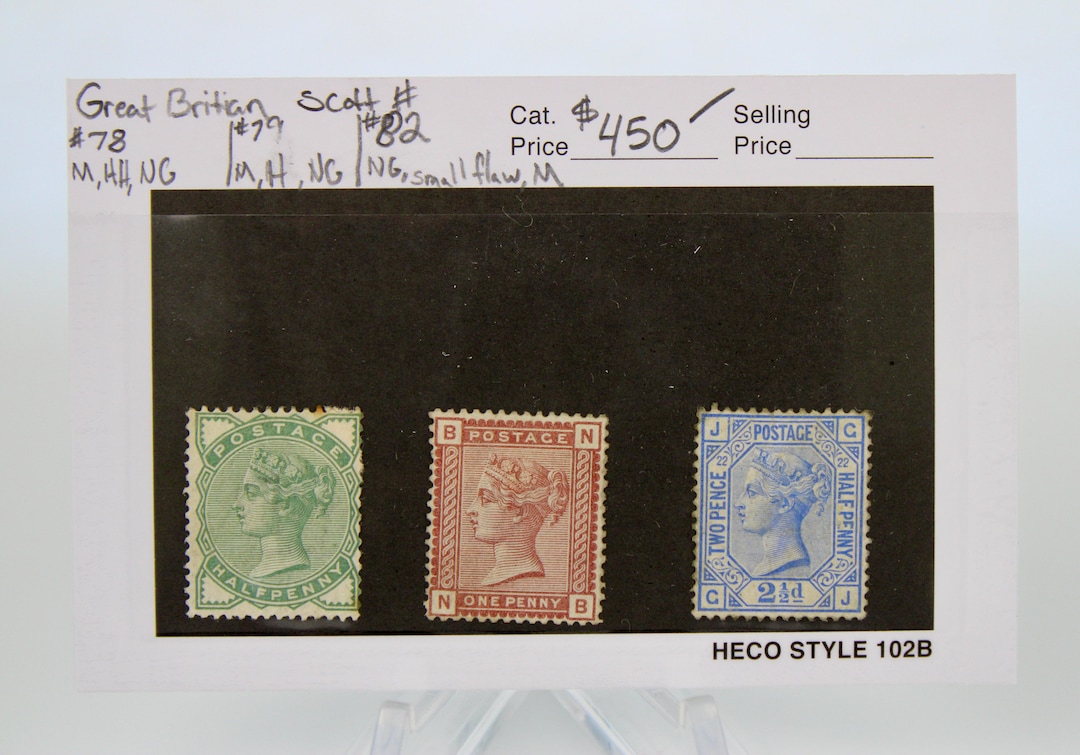 Old World Stamps, 1880 Great Britain Vintage Stamps, Scott #78, #79 ...