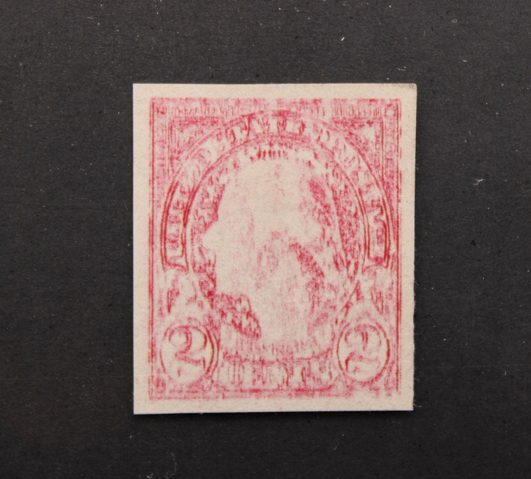 Old US Stamp, 1923-25 Imperforate Stamps, Scott #577a Carmine Lake, Dry ...