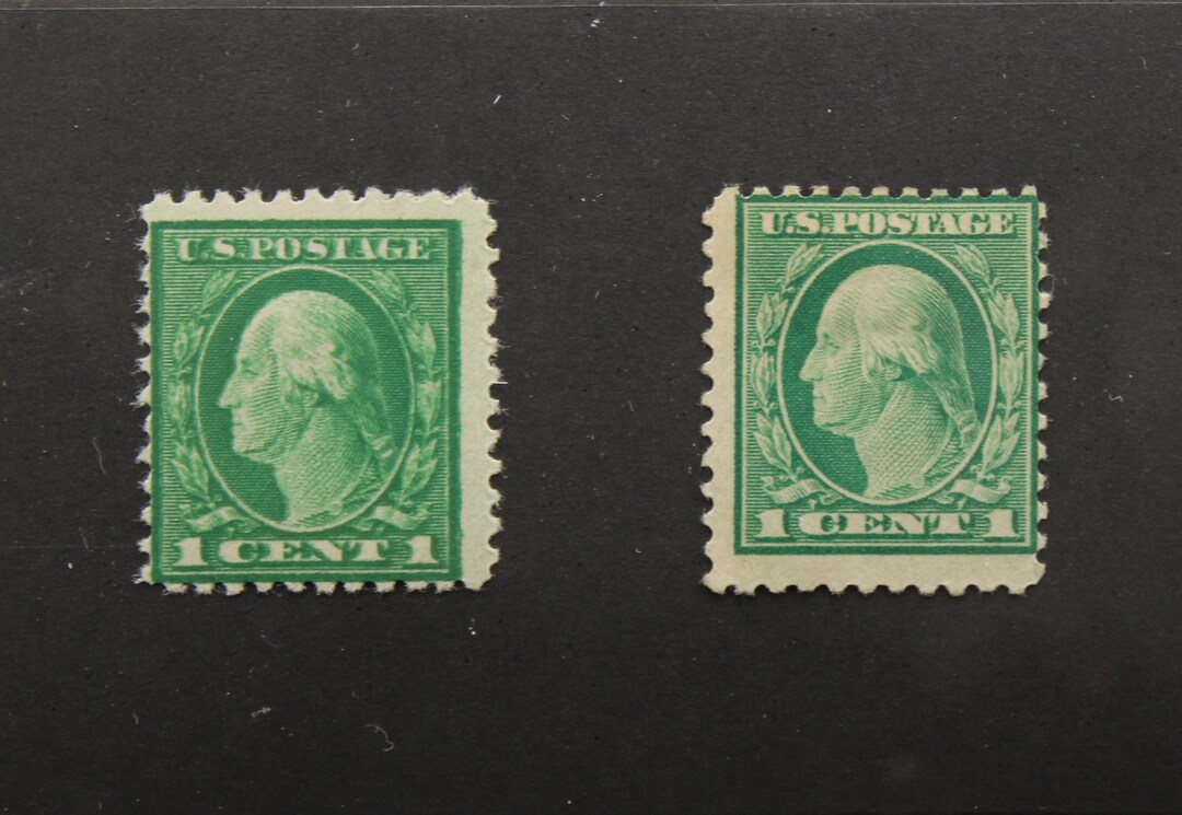 Old US Stamps, Series of 1917-1919 Scott #498d Double Impression & #498 ...