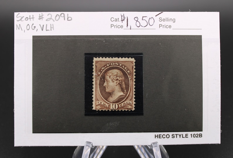 Old US Stamp, 1882 10cent Jefferson Scott #209b (black Brown) Fine Mint ...