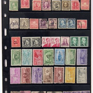 Old US Stamps, Mixed Collection of 2 Full Pages of Stamps, Random ...