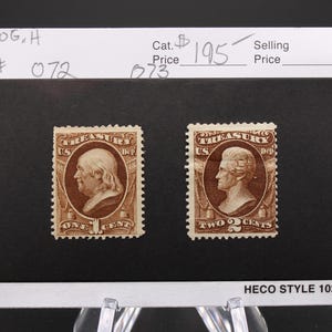 Old US Stamps, 1873 Treasury Department Mint Stamps, Scott #O72 1 Cent ...