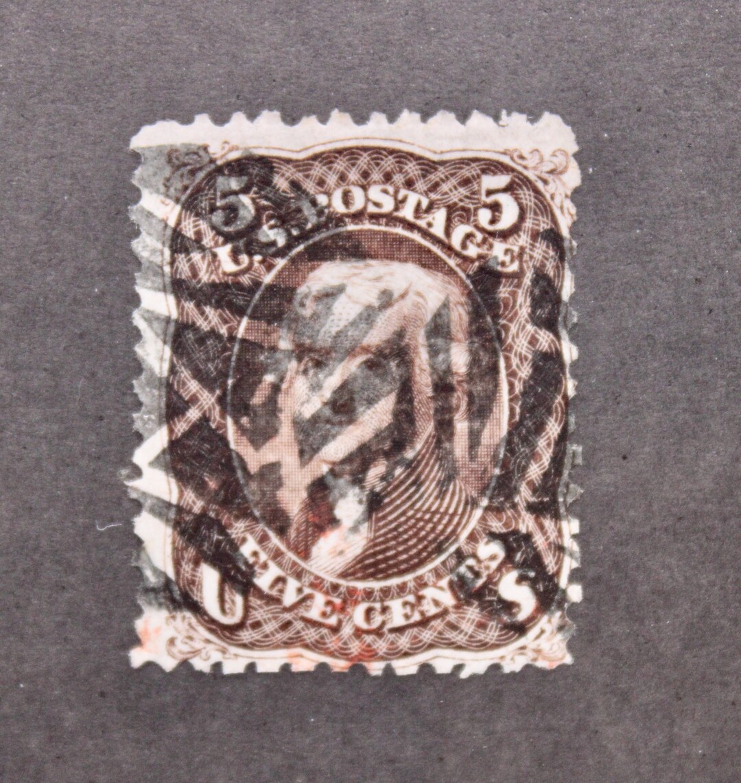Old US Stamps, Series of 1861-66 Scott #76a Jefferson 5 Cent Stamp ...