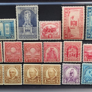 Old US Stamps, 1925-32 Mixed Collection of Mint Stamps Scott #619-719 ...