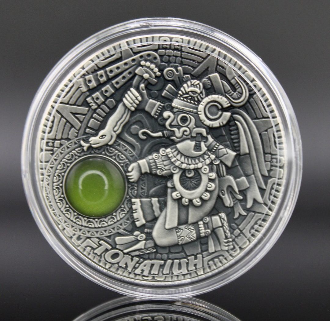2020 Niue 2 Oz. TONATIUH -sun Gods, .999 Silver Coin With Stone Insert ...
